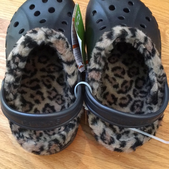 CROCS | Shoes | Nwt Kids Crocs Baya Leopard Lined Clogs | Poshmark