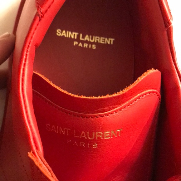 Yves Saint Laurent | Shoes | Saint Laurent All Red Shoes Lowtop | Poshmark