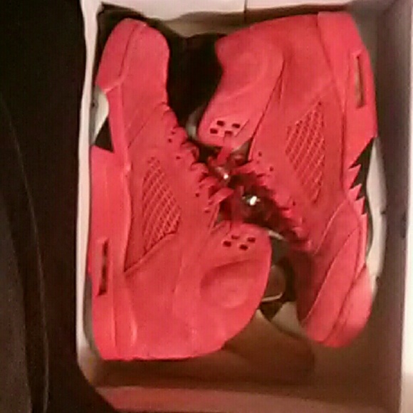 Jordan | Shoes | Jordan Red Suede 5s | Poshmark