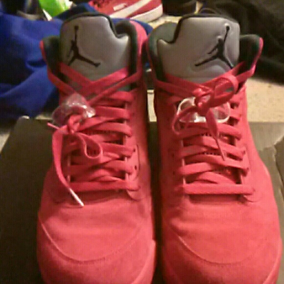 Jordan | Shoes | Jordan Red Suede 5s | Poshmark