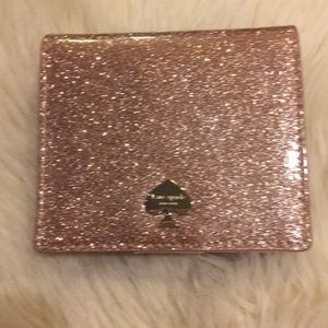 kate spade | Accessories | Kate Spade Rose Gold Glitter Serenade Small ...