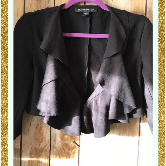INC International Concepts | Sweaters | Inc Beautiful Black Ruffle ...