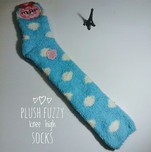 Accessories | Aqua Fuzzy Knee High Socks | Poshmark