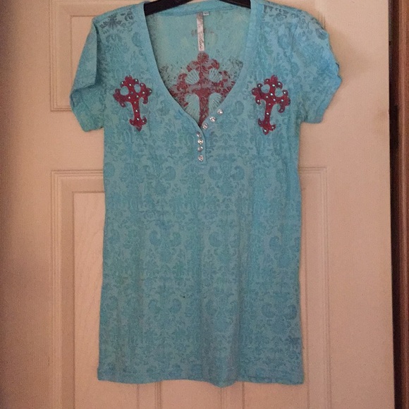 Tops | Lite Turquoise Top | Poshmark