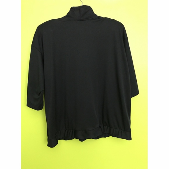 Ample Togs | Tops | Ample Togs Front Inlet Shirred Hem Black Top 26w ...