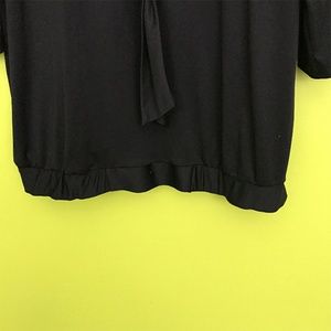Ample Togs | Tops | Ample Togs Front Inlet Shirred Hem Black Top 26w ...