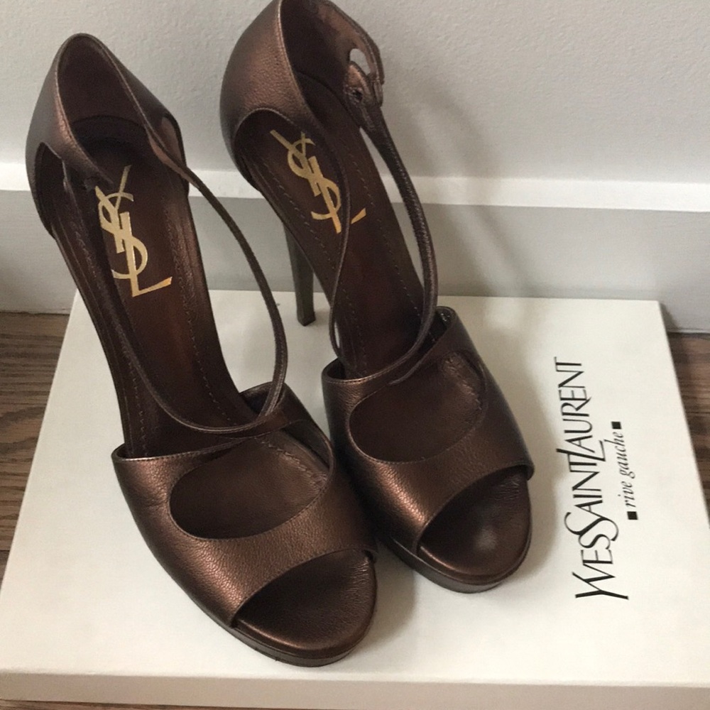 Ysl Bronze Platform Pumps. - Gem