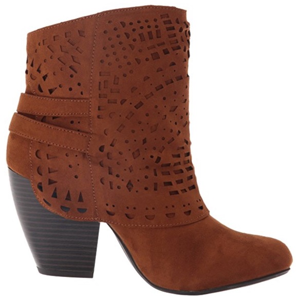 Boutique | Shoes | Cognac Rust Perforated Round Toe Booties | Poshmark