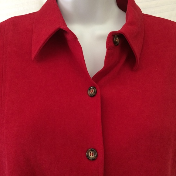 Talbots | Tops | Talbots Red Faux Suede Blouse | Poshmark