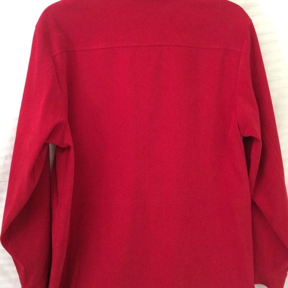 Talbots | Tops | Talbots Red Faux Suede Blouse | Poshmark