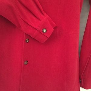 Talbots | Tops | Talbots Red Faux Suede Blouse | Poshmark