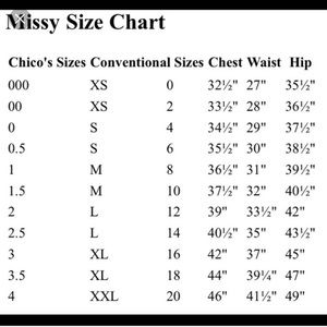 Other | Chicos Size Chart | Poshmark