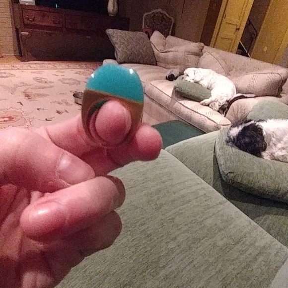 Moma | Jewelry | Jade Green And Goldcolored Ring | Poshmark