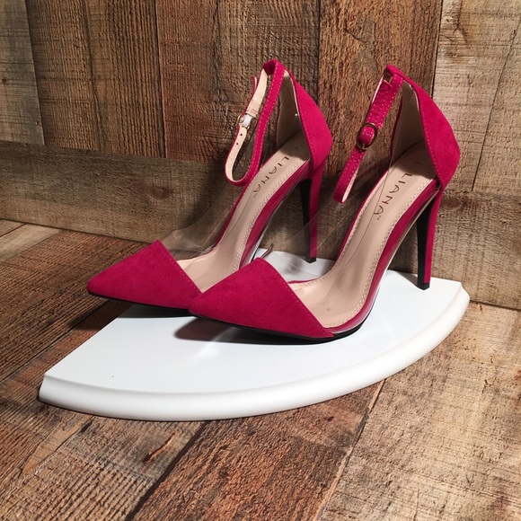 Shoes | Fuchsia Pumps With Ankle Strap | Poshmark