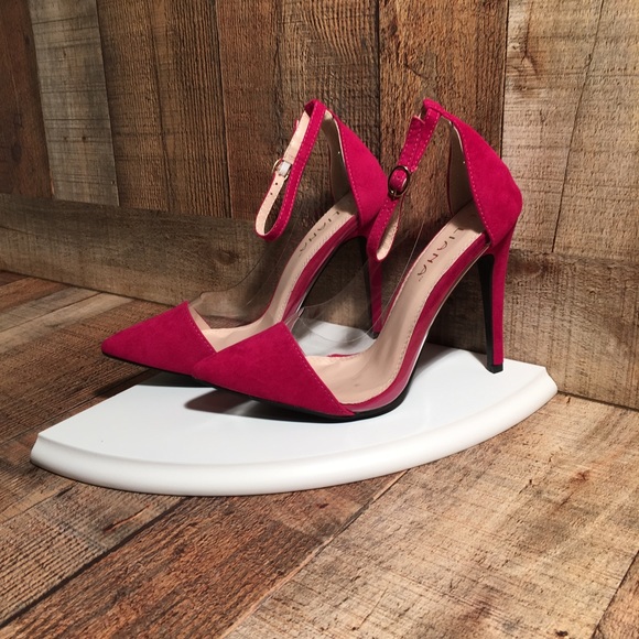 Shoes | Fuchsia Pumps With Ankle Strap | Poshmark