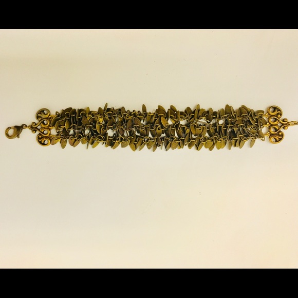 Jan Micheals | Jewelry | Jan Micheals 3 Strand Brass Leaf Bracelet | Poshmark