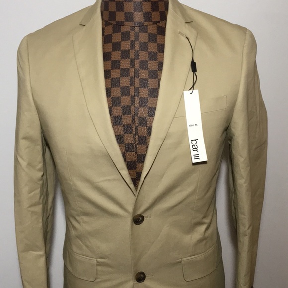 Bar III | Suits & Blazers | Bar Iiibeige Twill 2vent 2button Blazer 36r ...