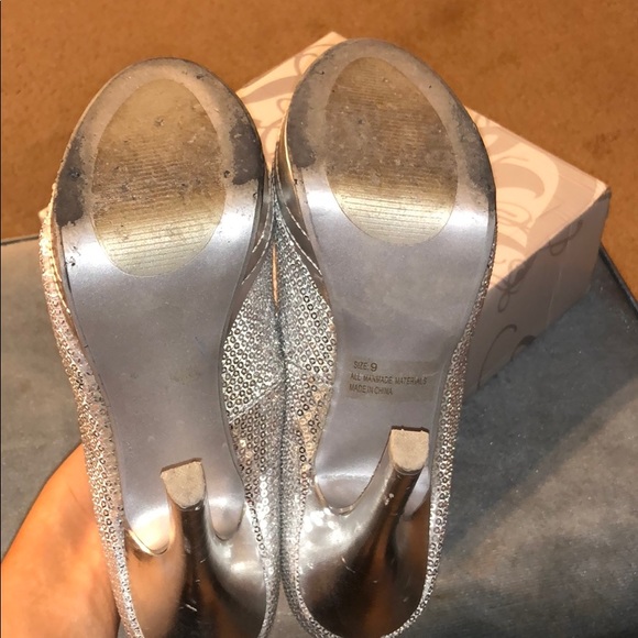 Shi by JOURNEYS | Shoes | Silver Shi By Journeys Rhinestone High Heels ...