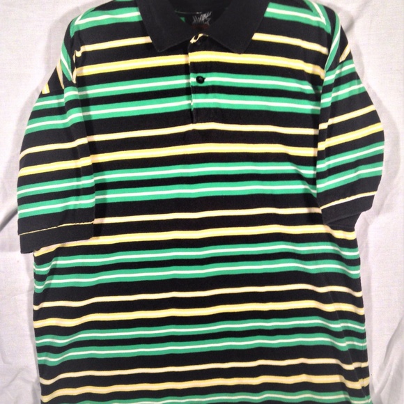 Gold Label | Shirts | Gold Label Green Yellow Black Striped Short ...