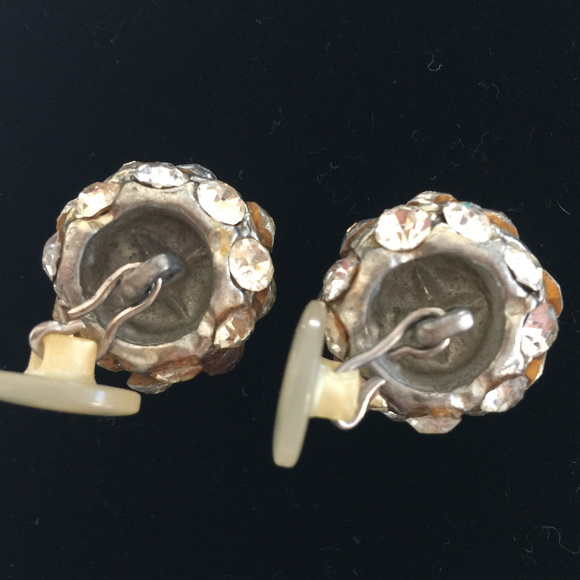 Vintage | Jewelry | 2 Pair Rhinestone Vintage Ladies Cufflinks | Poshmark