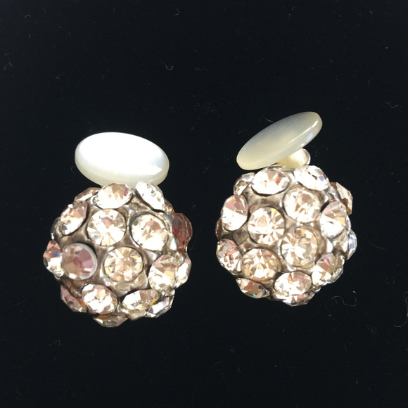 Vintage | Jewelry | 2 Pair Rhinestone Vintage Ladies Cufflinks | Poshmark