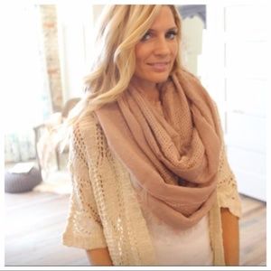 Infinity Raine | Accessories | Soft Rose Blush Fringe Infinity Scarf ...
