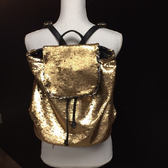 Karma | Bags | Karma Fabulous Gold Sequin Backpack Purse Nwt | Poshmark