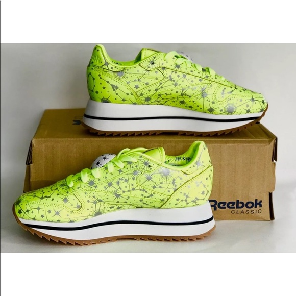 Reebok | Shoes | New Reebok Leather Yellow Silver Ripple Me Shoes ...
