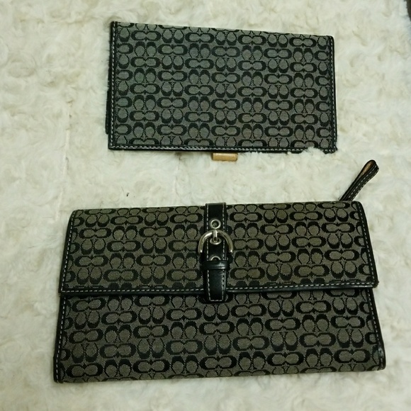 Coach | Bags | Coach Monogram Wallet With Checkbook | Poshmark