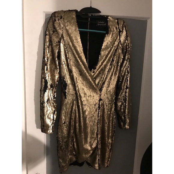 Nasty Gal | Dresses | Nastygal Gold Sequin Mini Dress Perfect For Nye ...
