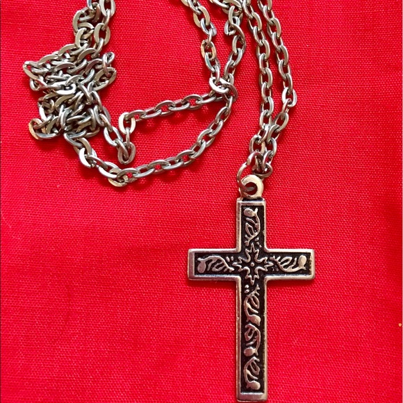 Jewelry | Vintage Etched Cross Chain | Poshmark