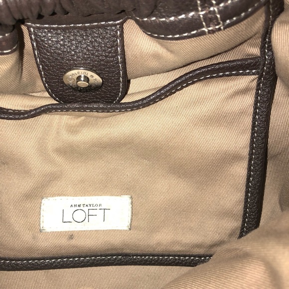LOFT | Bags | Brown Pebbled Leather Loft Purse | Poshmark