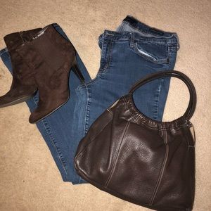 LOFT | Bags | Brown Pebbled Leather Loft Purse | Poshmark