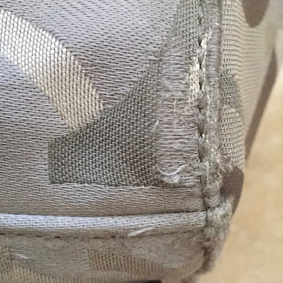 Coach | Bags | Coach Signature Canvas Grey And Leather Purse | Poshmark