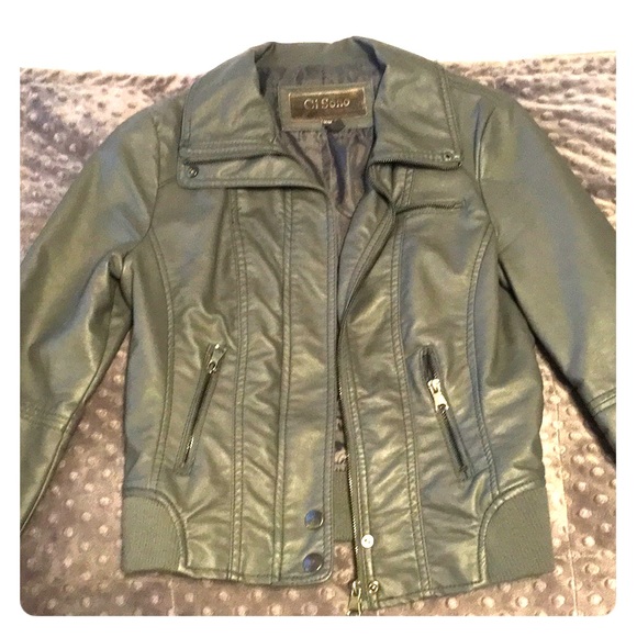 Ci Sono | Jackets & Coats | Ci Sono Grey Leather Jacket | Poshmark