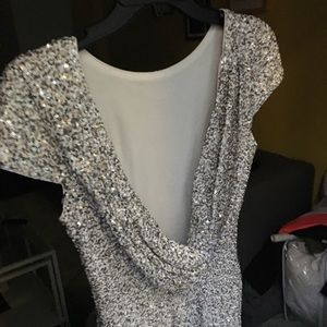 Badgley Mischka | Dresses | Badgley Mischka Silver Swank Sequin Sheath Dress | Poshmark